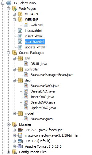 Jsf Select Insert Update Delete Search Database Mysql Workbench Java 3215