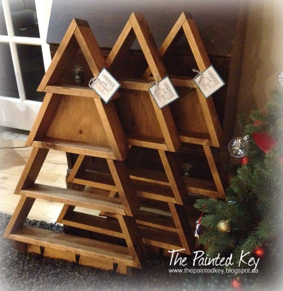 The Painted Key: Custom Rustic Style Tree Wall Shelf