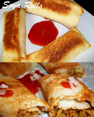 Spicy Treats: Soya Bread Roll n Dosa Rolls