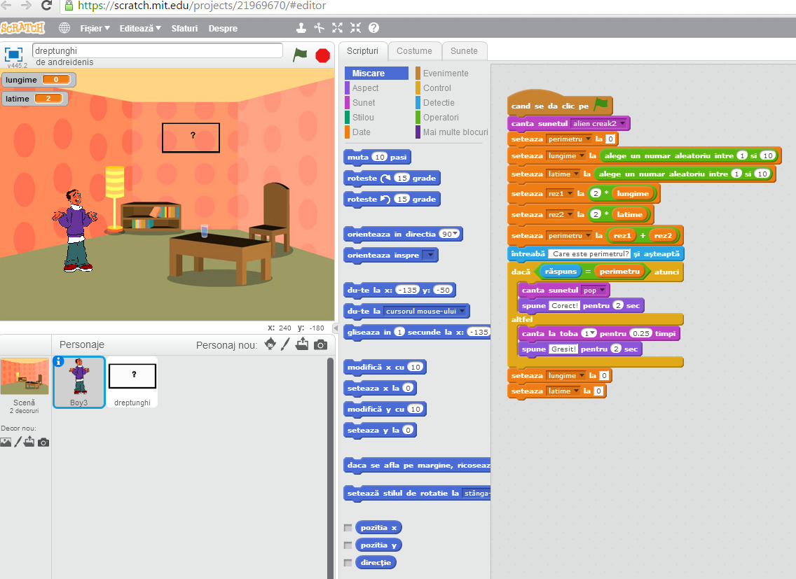 profesori: SCRATCH - GEOMETRIE PRIETENOASA - PERIMETRUL