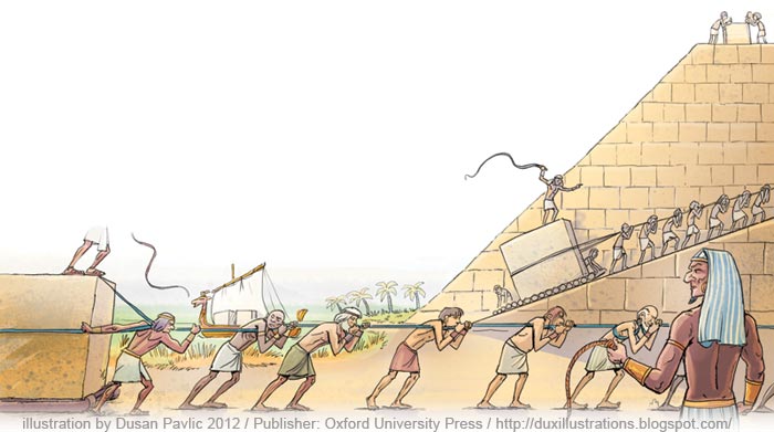 Dusan Pavlic's Illustrations: Ancient Egypt and building the pyramids