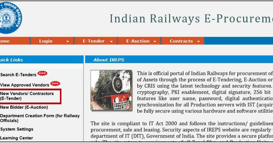 How to Register as a New Vendor or Contractor on IREPS website ...