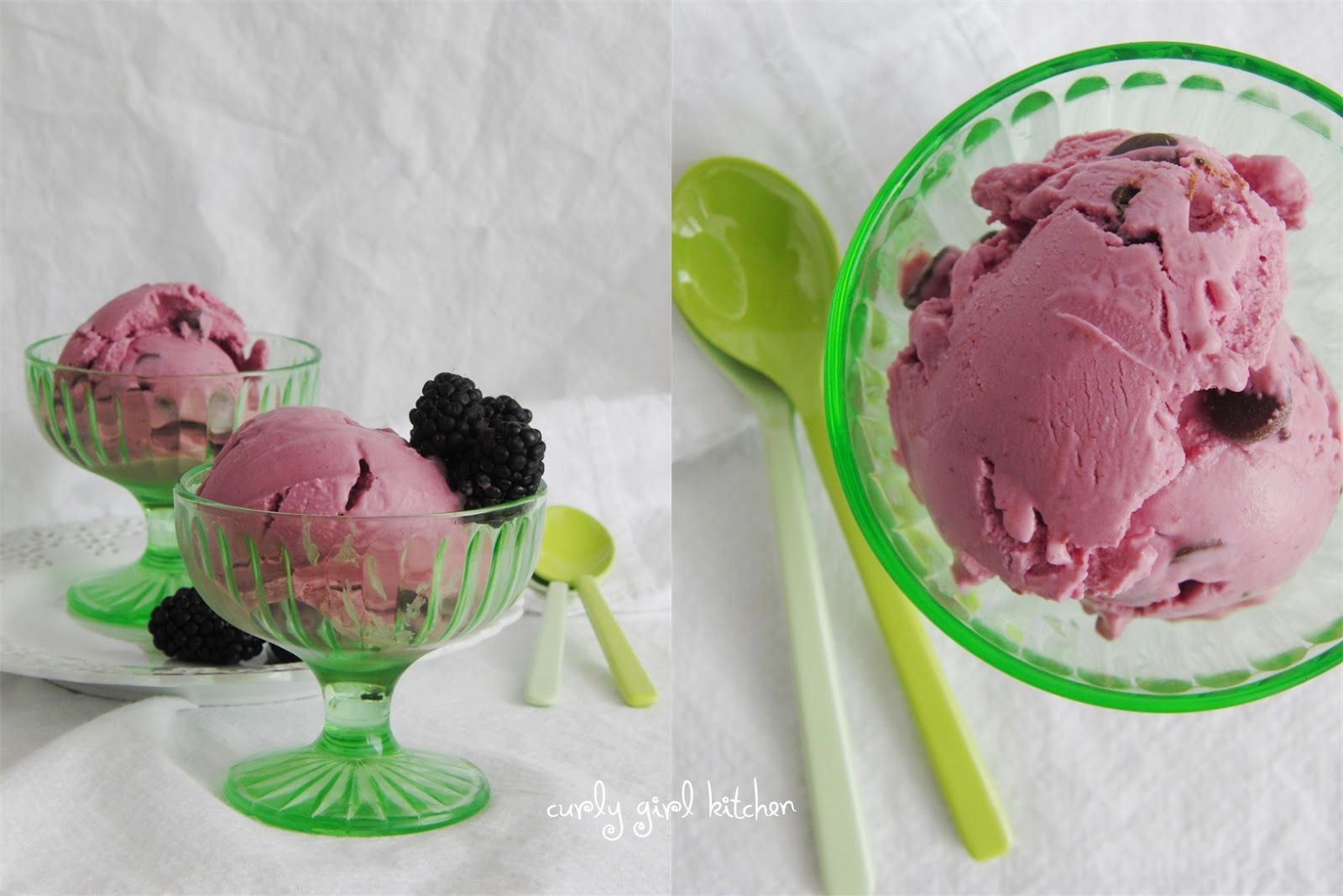 Curly Girl Kitchen: Blackberry Chocolate Chip Frozen Yogurt