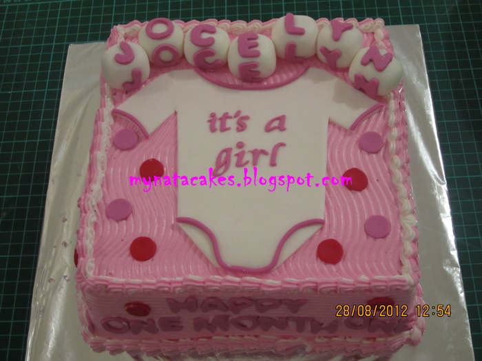 Mynata Cakes: baby one month for Jocelyn