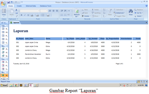 Ocha's Blog: DATABASE PEMINJAMAN BUKU “PERPUSTAKAAN UMUM” DENGAN MS ACCESS