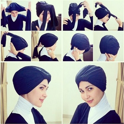 Tutorial Hijab Modern Turban untuk Kebaya - Explore IT