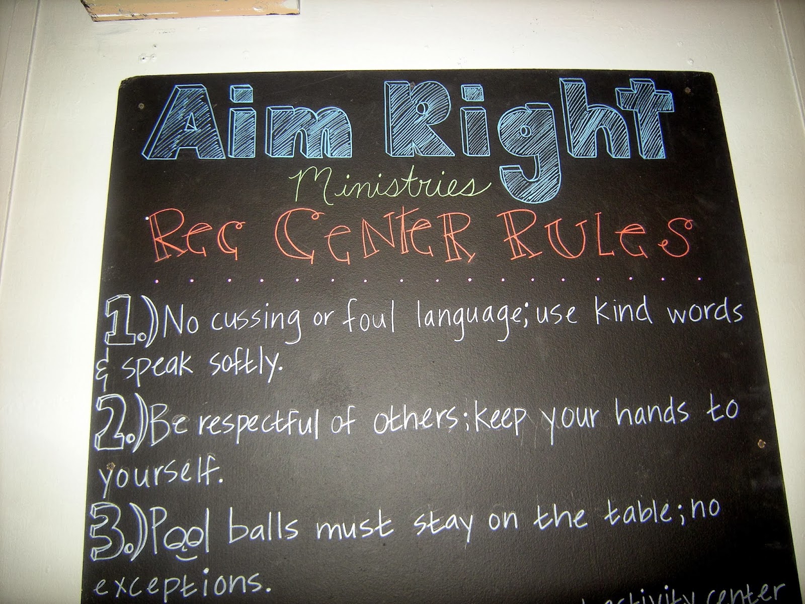 Rec Center Rules Aim Right rec-center-rules-aim-right