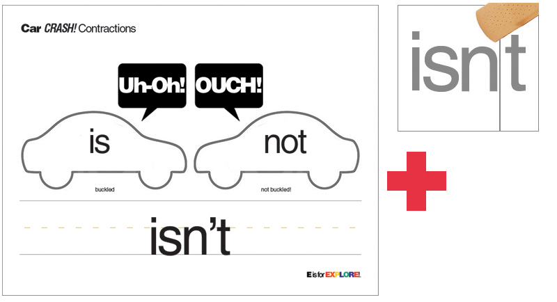 E is for Explore!: Car CRASH! Contractions