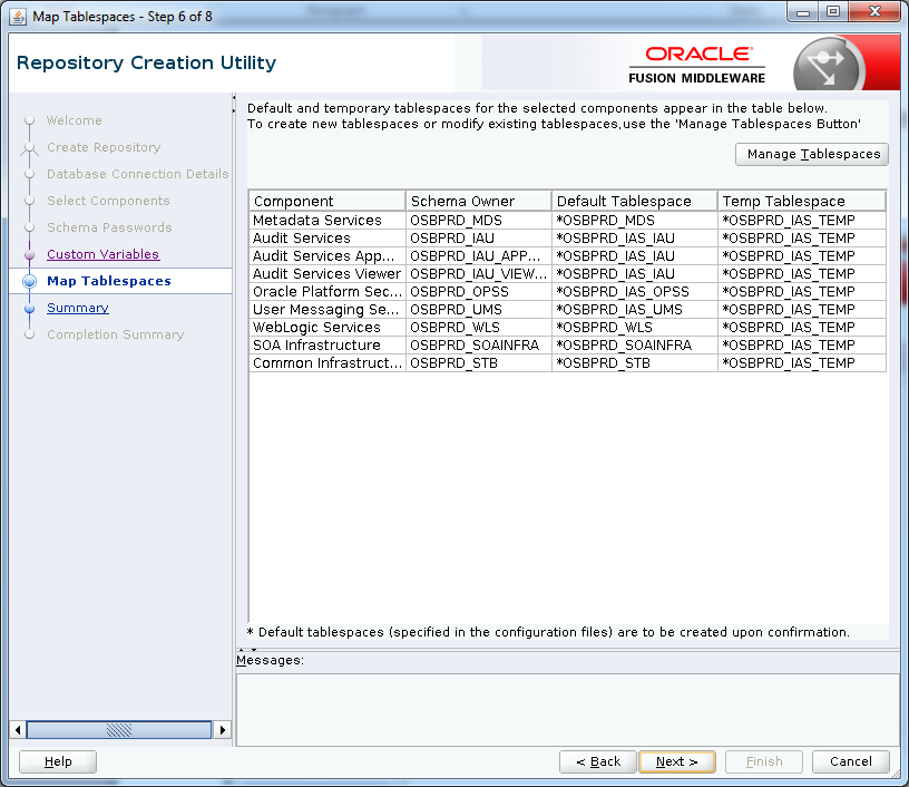 Osb Schema Creation Using Repository Creation Utility Rcu Techsupper