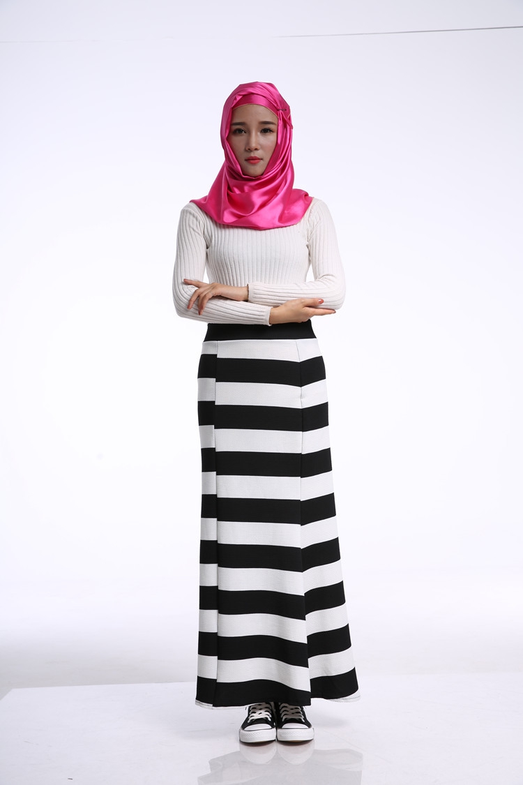 Modern Style Muslimah: Muslimah Long Skirt Horizontal Stripe