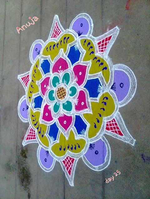TELUGU WEB WORLD SPIN MULTIPLE BELL FLOWERS KOLAM ART telugu-web-world-spin-multiple-bell-flowers-kolam-art