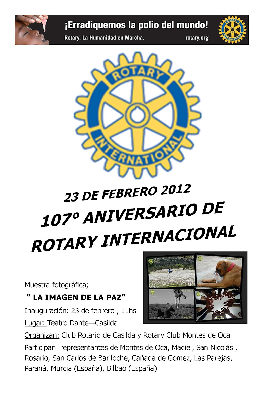 Rotary Club Montes de Oca: 107 Aniversario de Rotary Internacional