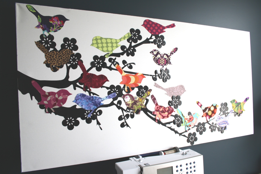 Chasing Cottons: Fabric scraps = Bird wall art