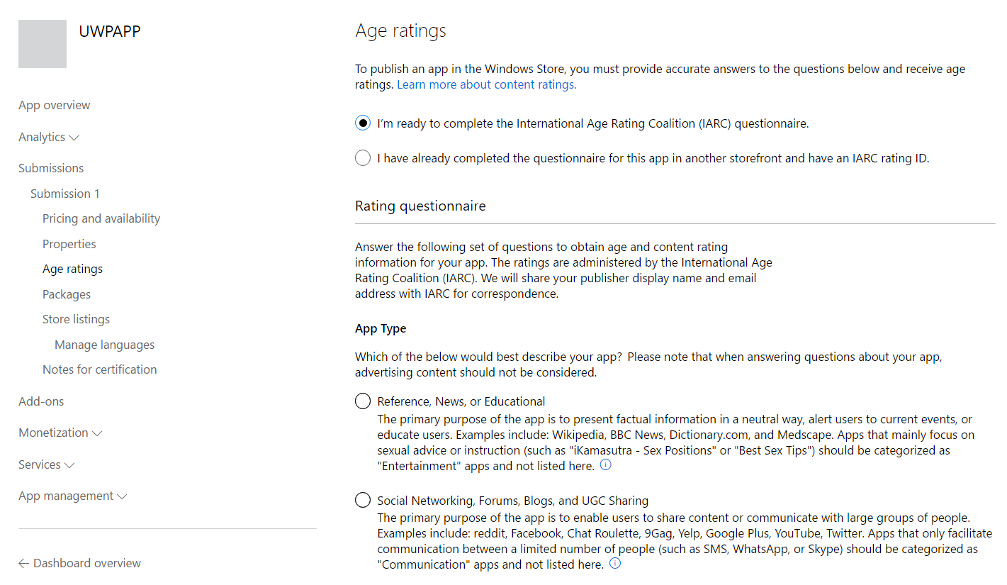 Selected your APP Type name is "Reference, News, or Educational" and ...