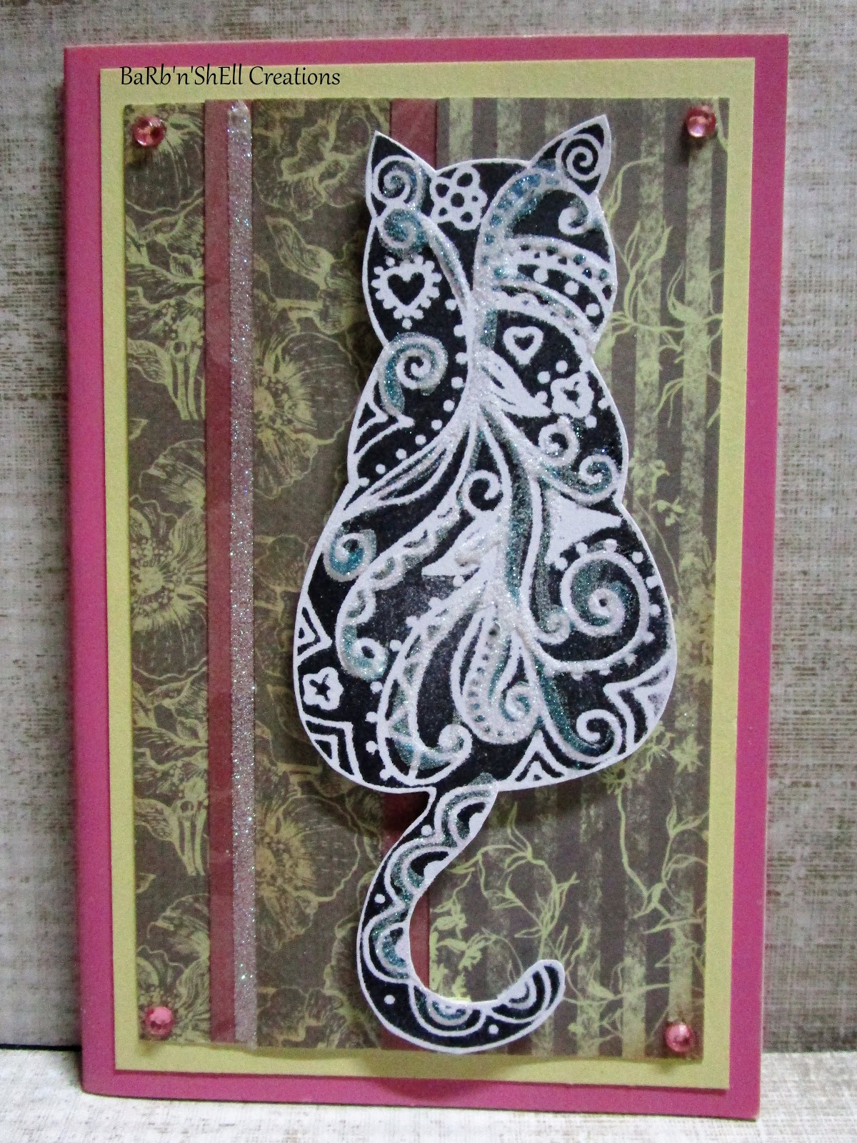 BaRb'n'ShEll Creations: Cat Cards - Scrap FX - Pretty Cat Stamp...