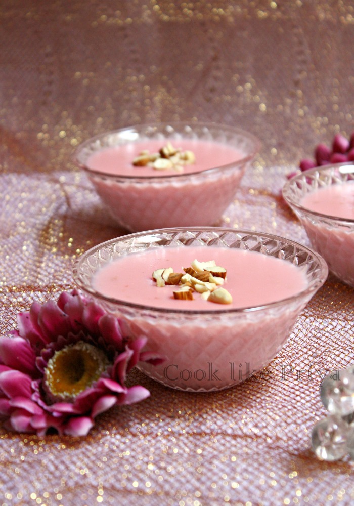 Cook like Priya: Gulkand Phirni | Rose flavored Phirni | Rose petals ...