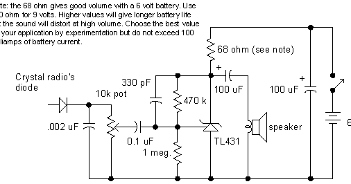Simple Crystal Radio Audio Amplifier Circuit Diagram | Super Circuit ...