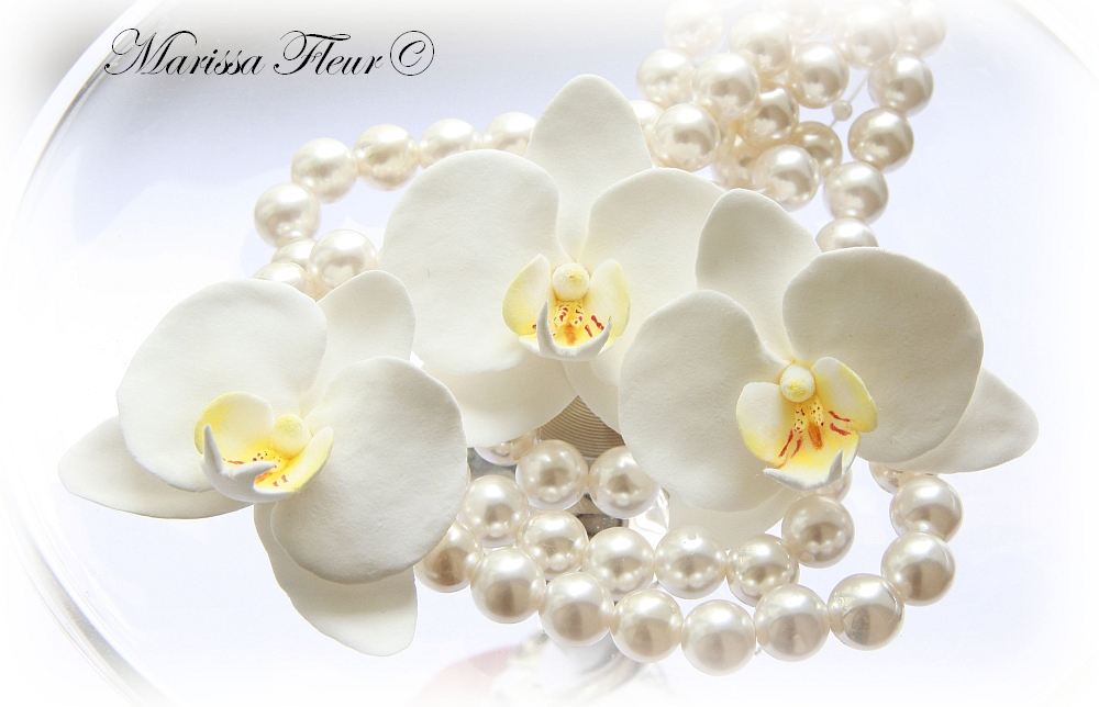 A Touch Of Beauty...: White Phalaenopsis Orchid Hair Pins For The Bride