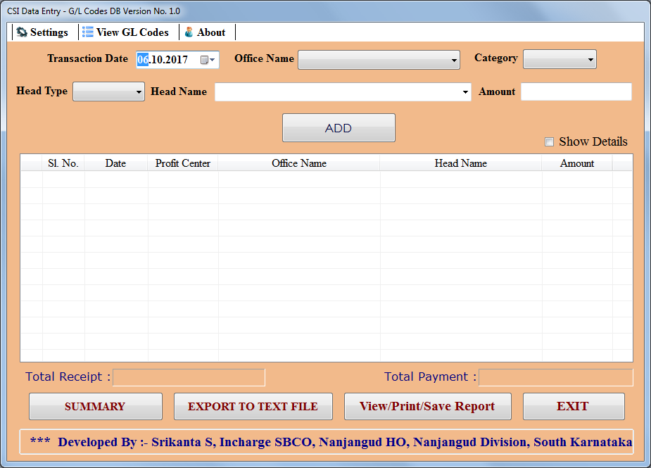 CSI Utility Lite Version 1.2 dated 06-10-2017 | DOP Core Solutions