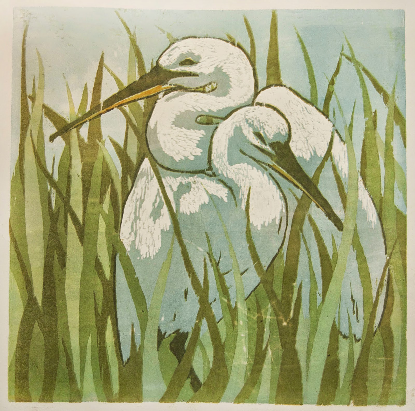 Draw what you see: Reduction woodblock print finally done!