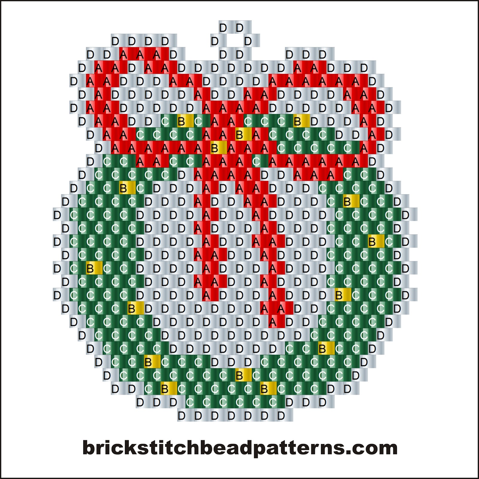 Brick Stitch Bead Patterns Journal: Christmas Wreath Free Brick Stitch ...