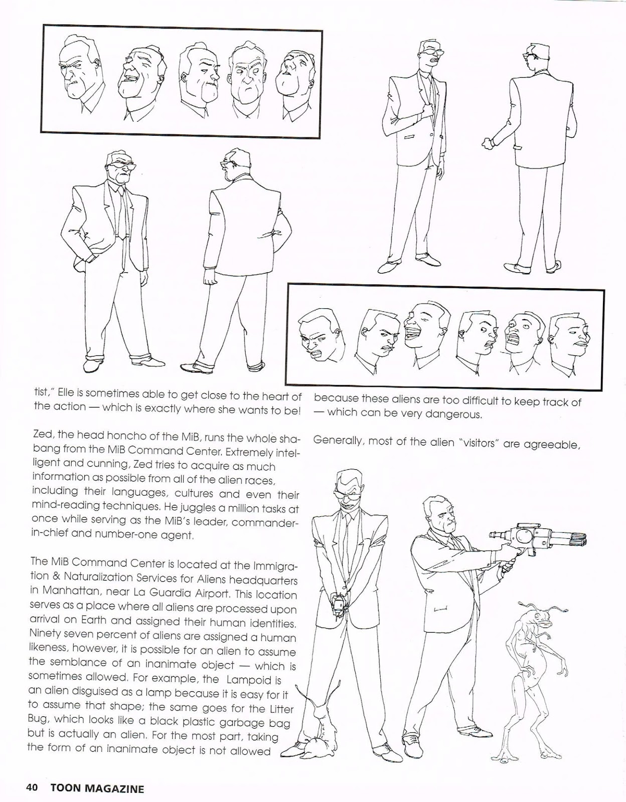 The Dork Review: MIB the Series Article from Toon Magazine