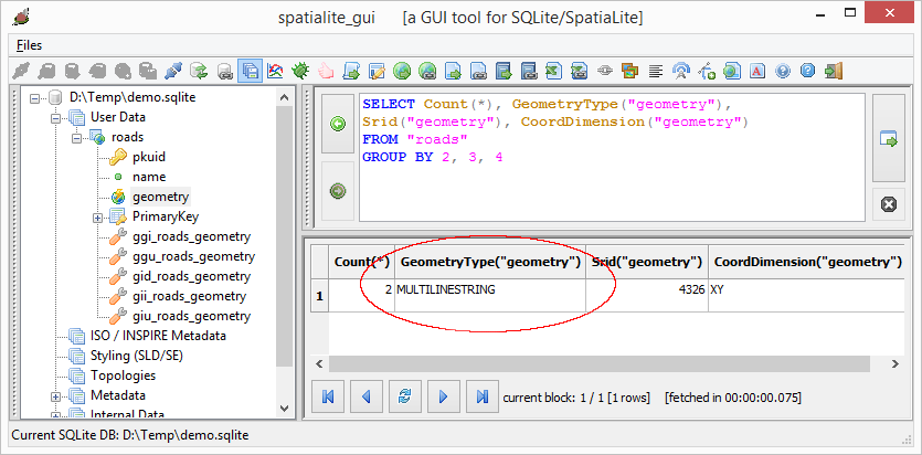 dominoc925: Convert MultiLineString geometries to LineString using SpatiaLite SQL