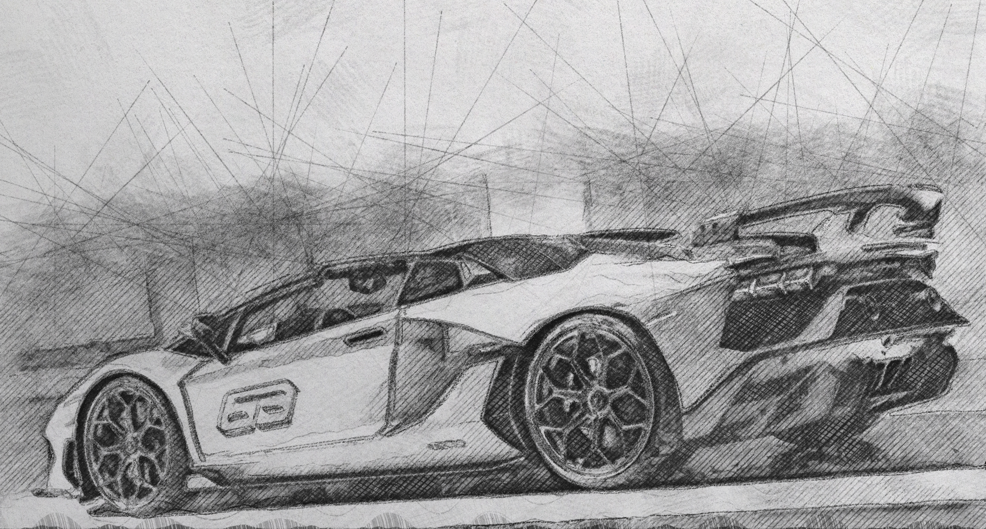 2020 Lamborghini Aventador SVJ 63 Roadster Sketch - Car Drawing Blog