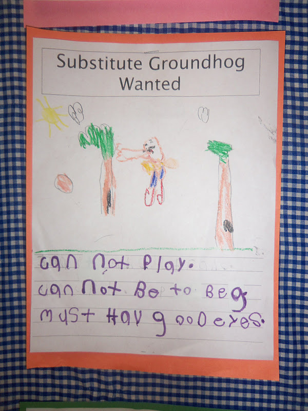 Mrs. Wood's Kindergarten Class: Substitute Groundhog