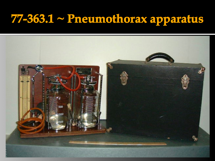 News from Beth I. Robinson: Object Acquisition # 77-363.1 Pneumothorax ...