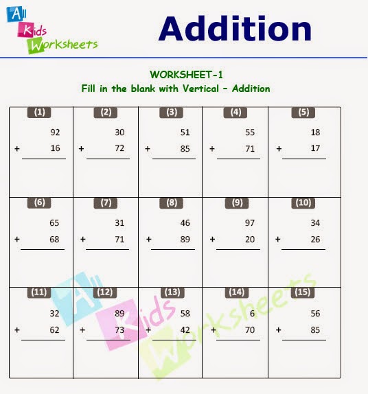 Class 1 Vertical Addition Worksheet Allkidsworksheets Class 1 Vertical Addition Worksheet Allkidsworksheets