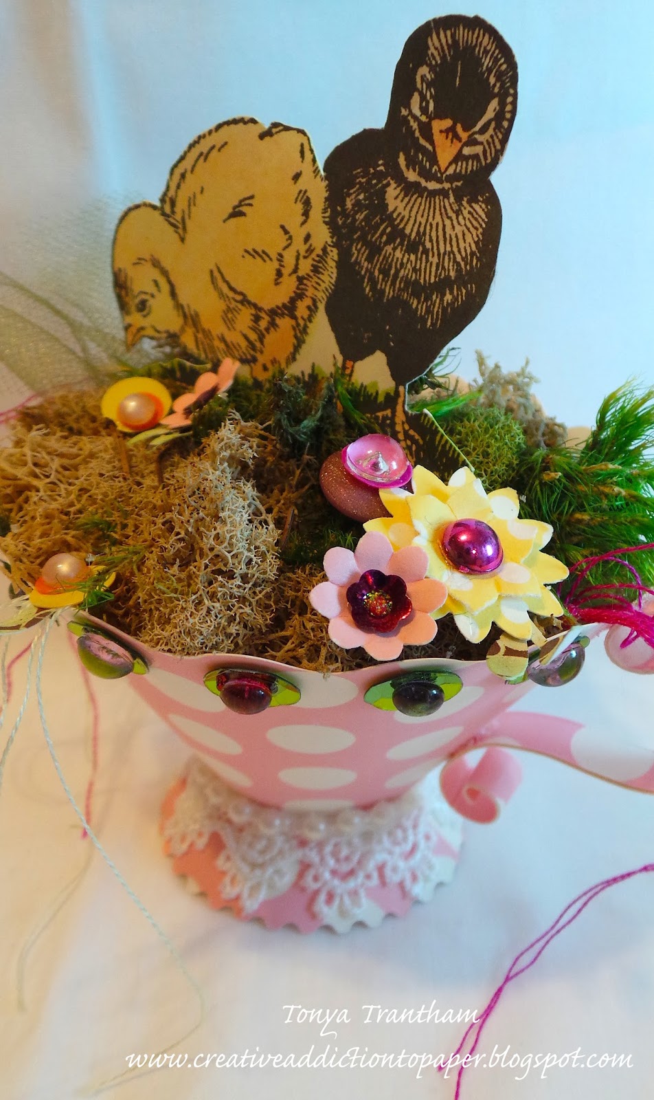 Creative Addiction to Paper: Canvas Corp: Chicks and Tea Cups