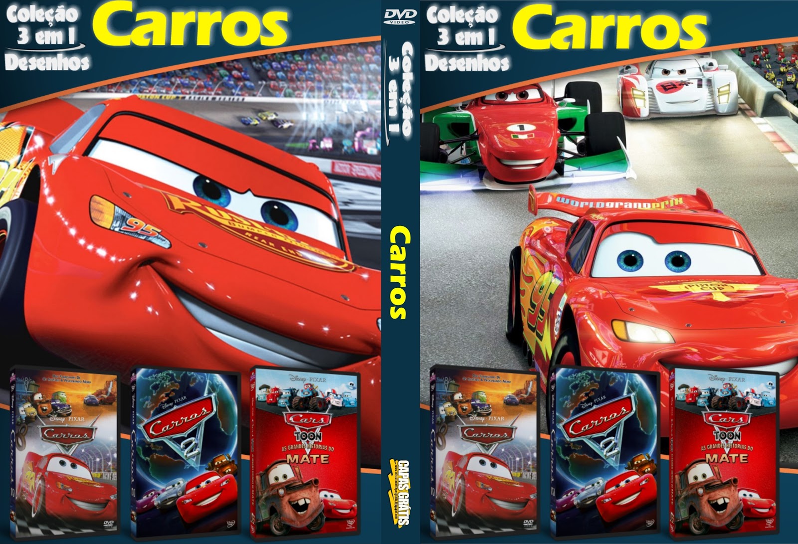 Capa do Dvd Carros - Coleção 3 em 1 Capas de DVDs - Capas de Filmes e ...