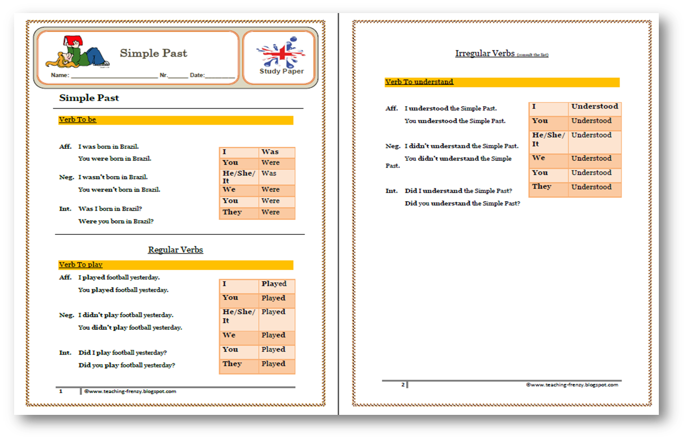 Reading Comprehension Stories: Simple Past - Study paper (Simple Past ...