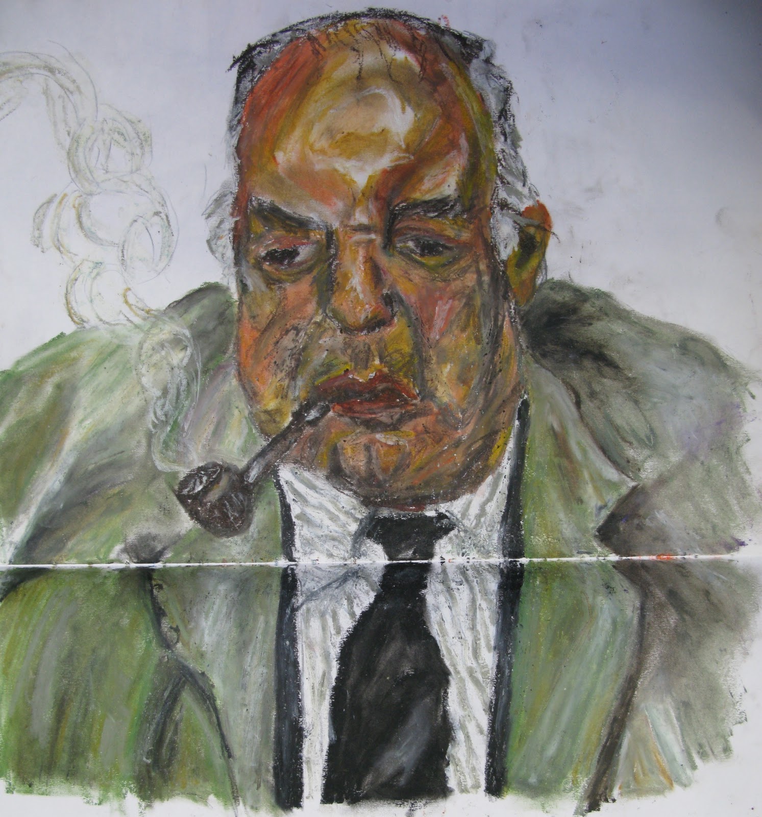 Fashion: Study of a Lucian Freud painting in Oil Pastel