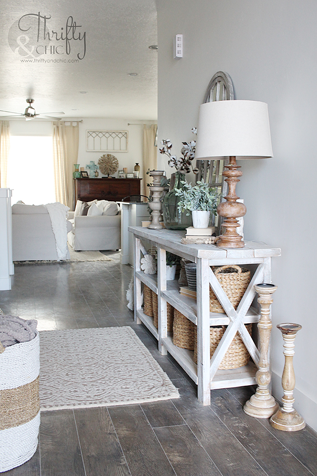 DIY Rustic X Console Table