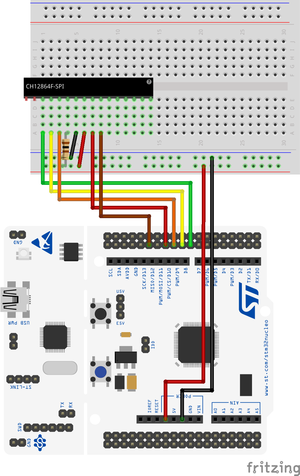 音源とオーディオの電子工作（予定）: Nucleo F401REのMorpho HeaderでaitendoのSPI Graphic LCDの ...
