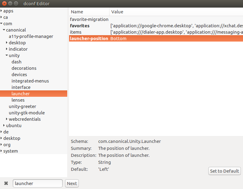 From the Canyon Edge: Finally: dock your Unity launcher at the bottom ...