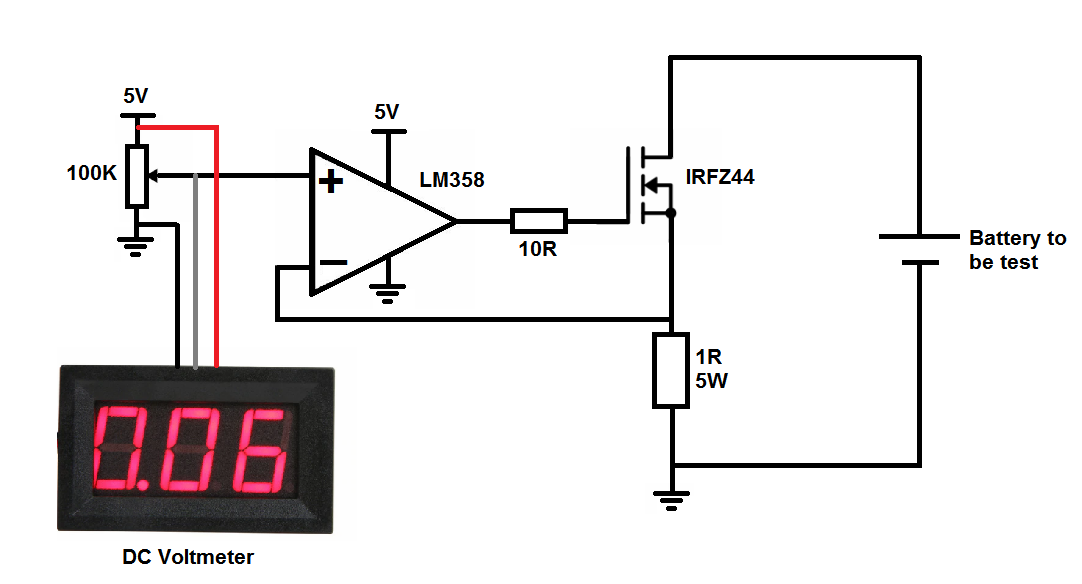 Electronic load using Op-Amp IC 358