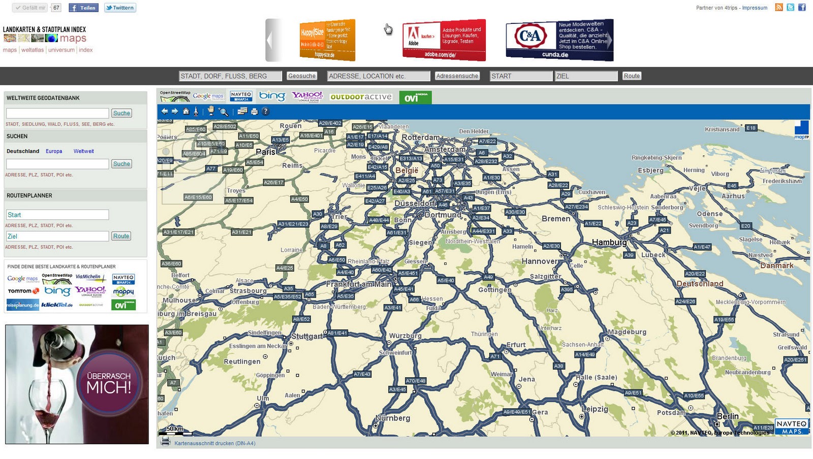 Map24 ist offline! | Deutschlandkarte