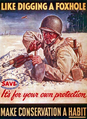 HOw To DIGGING A FOXHOLE, VINTAGE POSTER SUNDAY
