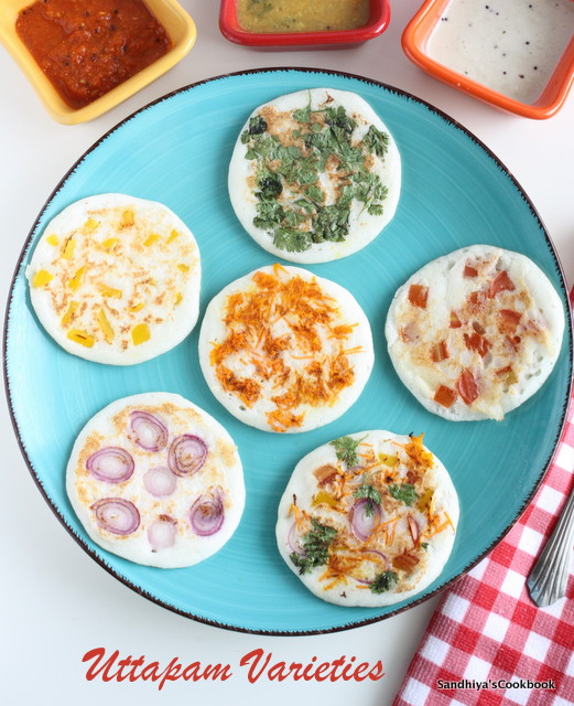 Sandhiya's Cookbook: Mini Uttappam Variety | 5+ Uttapam Varieties ...