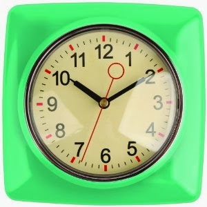 Mad for Mid-Century: Retro Kitchen Wall Clock, Red and Mint Green
