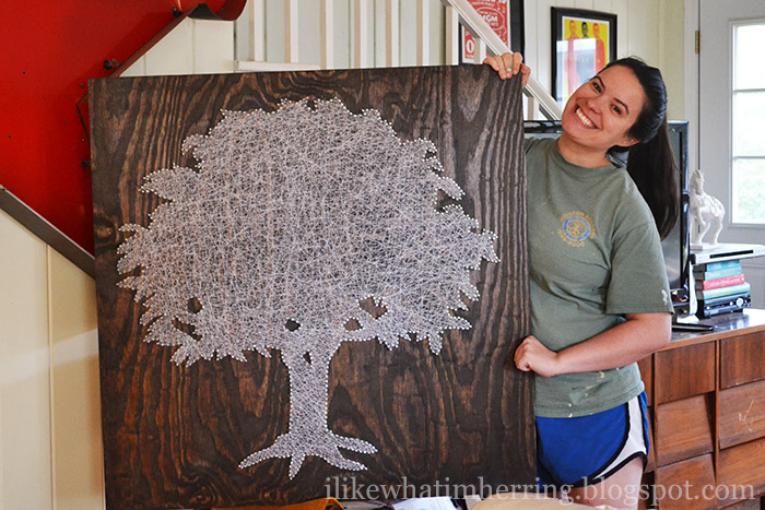 i like what i'm herring: big ol' tree string art!