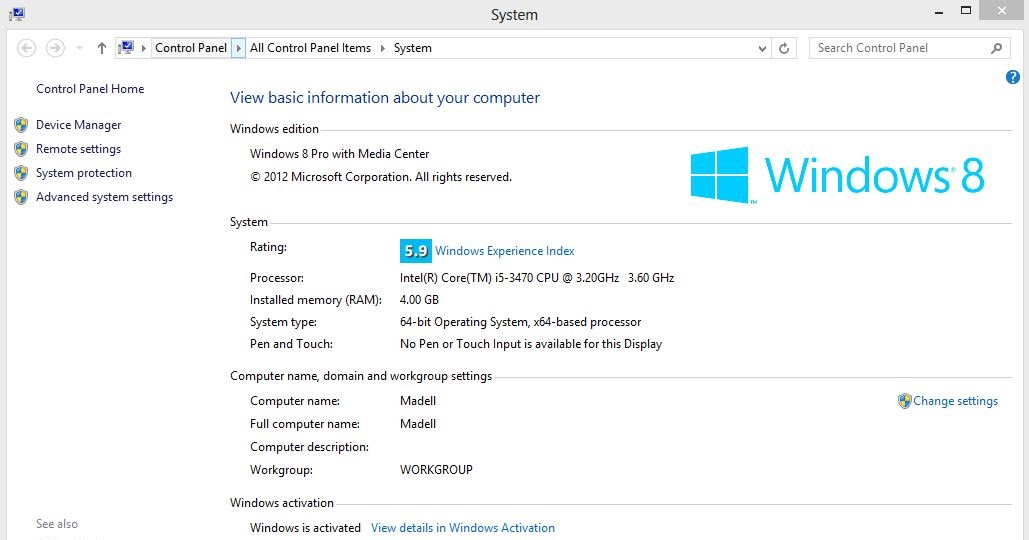 Windows 8 system requirements