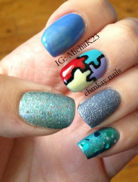 ehmkay nails: Autism Awareness Nails