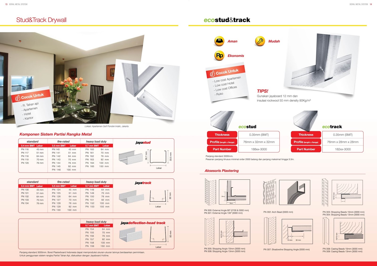 Brosur Dan Spesifikasi Stud &Track Drywall Partition - Rangka Partisi ...