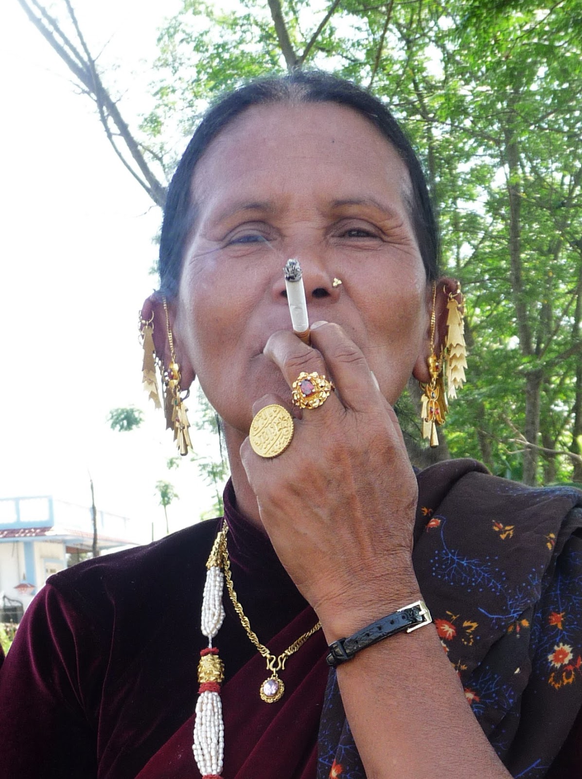 Local style: Nepalese ethnic jewelry: earrings