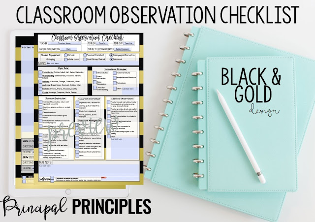Classroom Observation Checklist-Digital Resources - Principal Principles