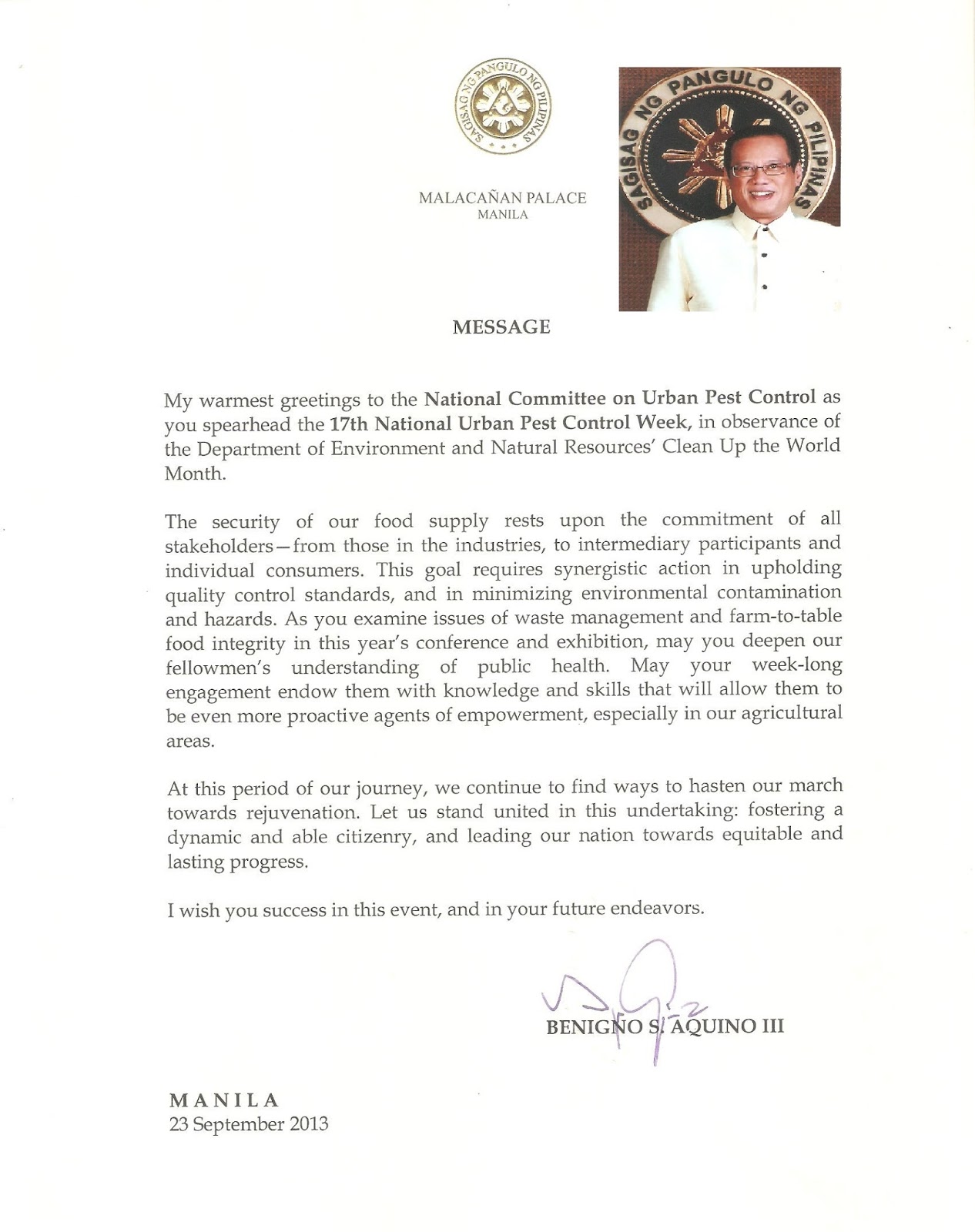 National Committee on Urban Pest Control Training Institute: Messages ...